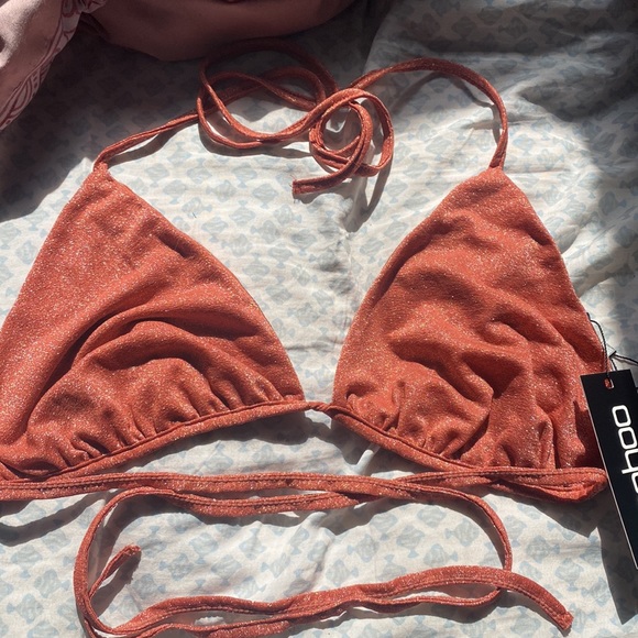 Boohoo Plus | Swim | Boohoo Plus Rust Colored Glitter Triangle Bikini ...